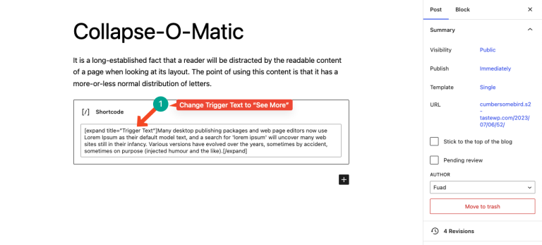 How To Add A Collapsible/Expandable Text Area In WordPress - Ninja Team